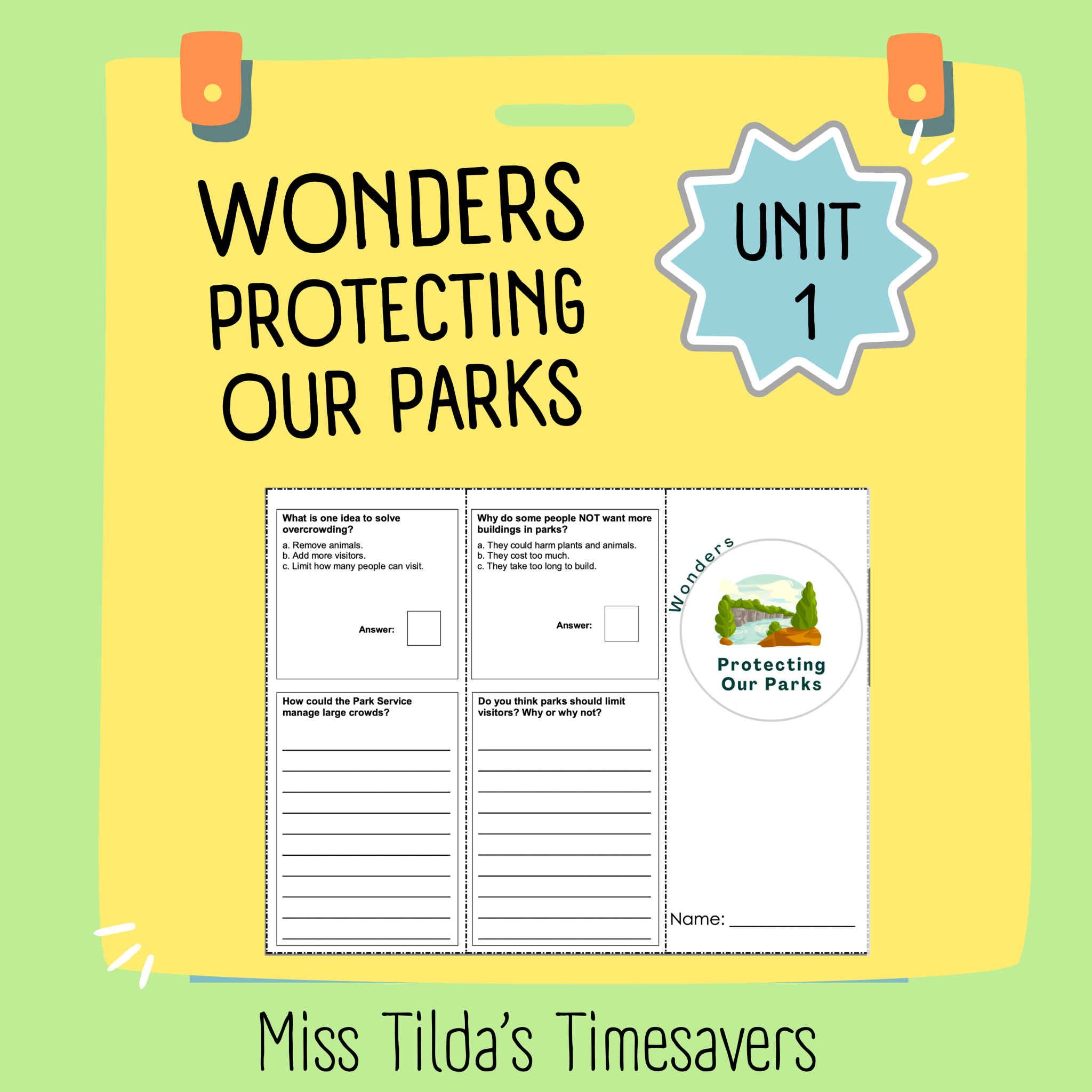 Protecting Our Parks - Grade 3 Wonders | Made By Teachers