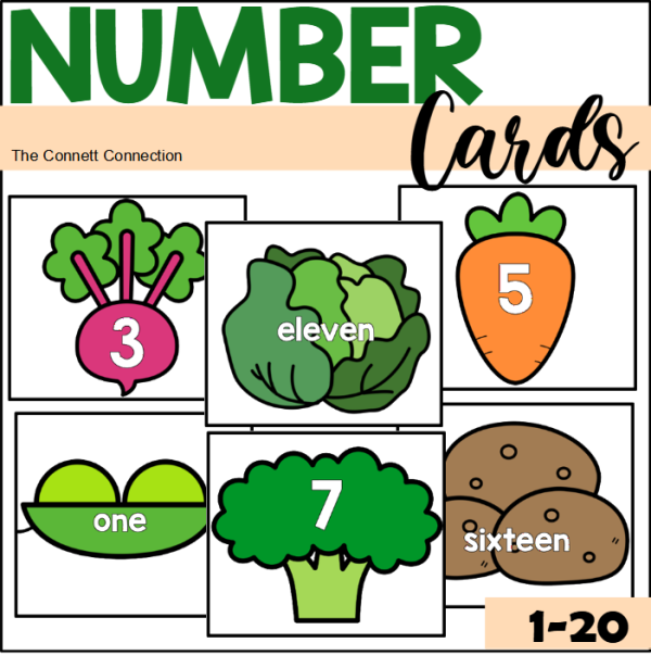 Vegetable Alphabet and Number Flash Cards and Puzzles | Made By Teachers