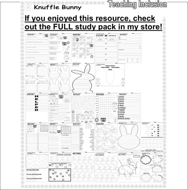 Knuffle Bunny Reading Comprehension Quiz Test & Sequencing - Made By ...
