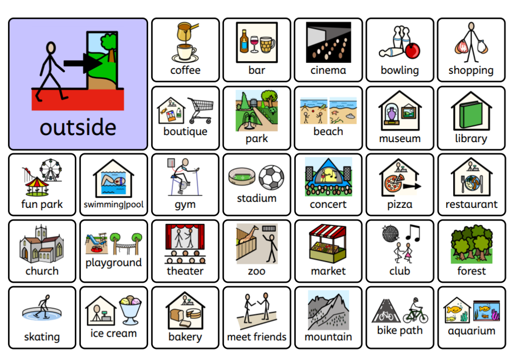 Outdoor Activity Choice Board| Communication board|AAC|Special ...