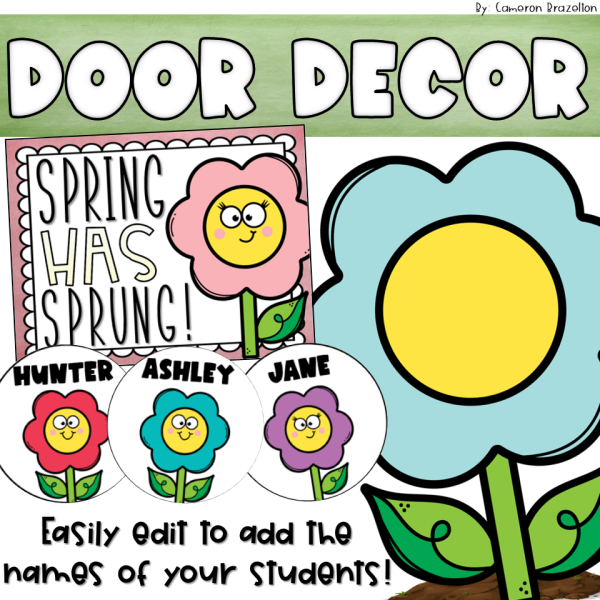 Spring Bulletin Board Flowers Blooming Door Decorations Display ...