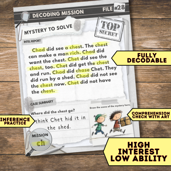 Decodable Reading Passages for Orton Gillingham, High Interest Level 1 ...