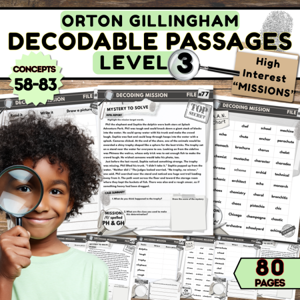 Orton Gillingham Decodable Passages, Science of Reading, Advanced ...