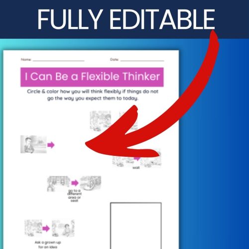 Flexible Thinking Worksheet Printables Autism Social Skills Coping with ...