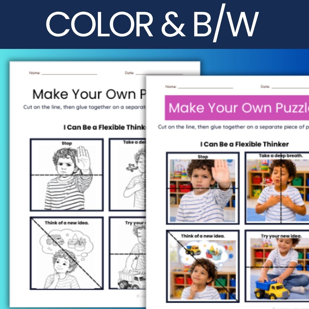 Flexible Thinking Worksheet Printables Autism Social Skills Coping with ...