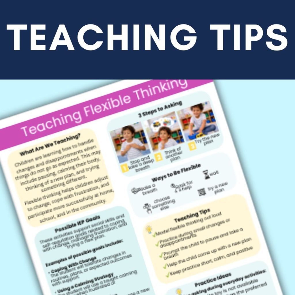 Flexible Thinking Worksheet Printables Autism Social Skills Coping with ...