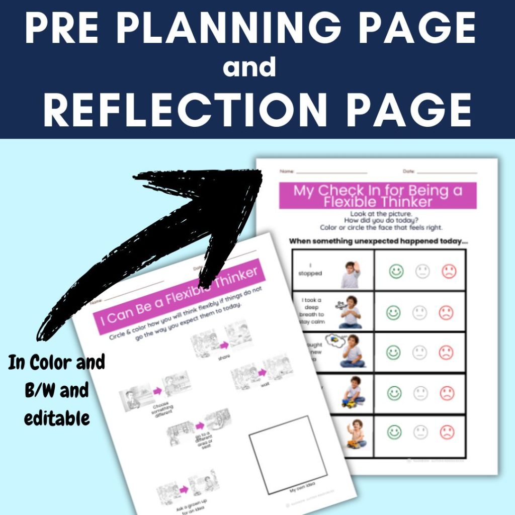 Flexible Thinking Worksheet Printables Autism Social Skills Coping with ...