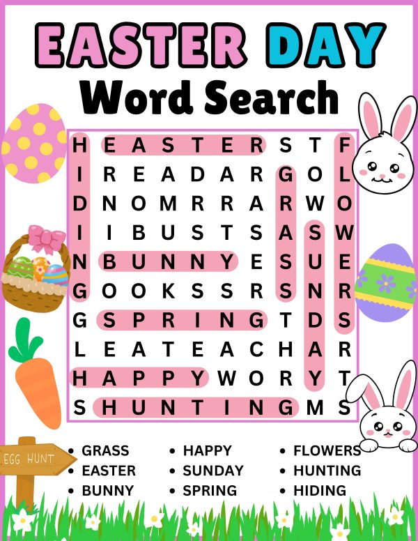 Easter Day Activity: Easter Word Search for 1st Grade & 2nd Grade ...