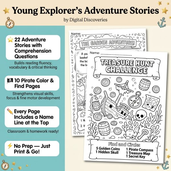 Young Explorer Adventure Stories Printable Grades 1–2 Reading ...
