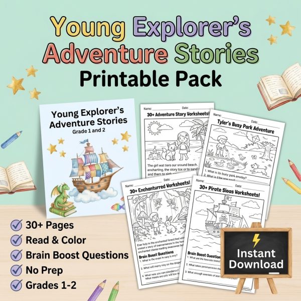 Young Explorer Adventure Stories Printable Grades 1–2 Reading ...
