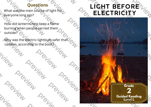 Guided Reading Level L - Light Before Electricity (with Lesson Plan ...