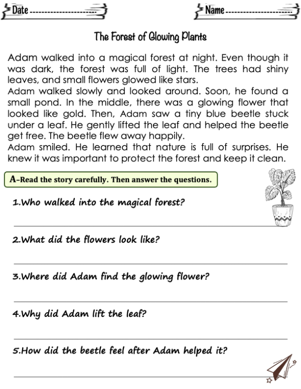 Learning Through Stories: Fun Reading Comprehension Workbook for Kids ...