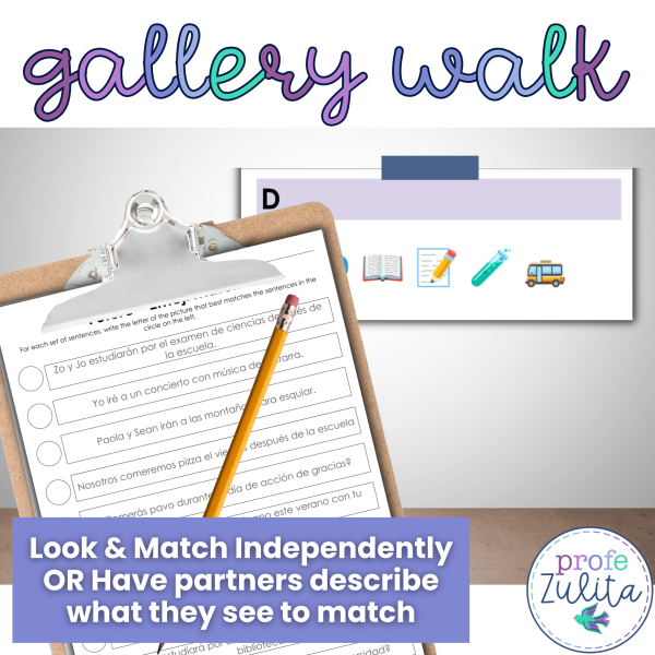 10 Spanish Emoji Readings - Future Tense Verb Practice Gallery Walk ...