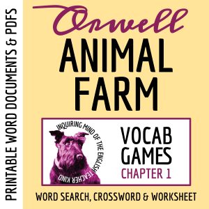 Animal Farm Chapter 1 Vocabulary Worksheet, Crossword Puzzle, and Word ...
