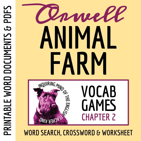 Animal Farm Chapter 2 Vocabulary Worksheet, Crossword Puzzle, and Word ...