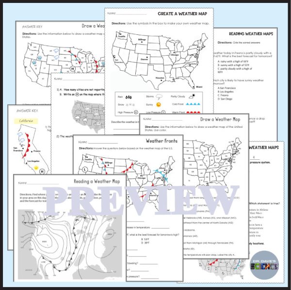 Weather Worksheets Maps Chart - Made By Teachers