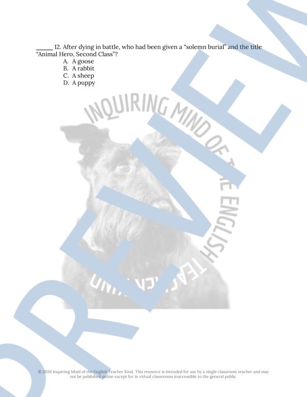 Animal Farm Chapter 4 Quiz and Answer Key | Independent Reading ...