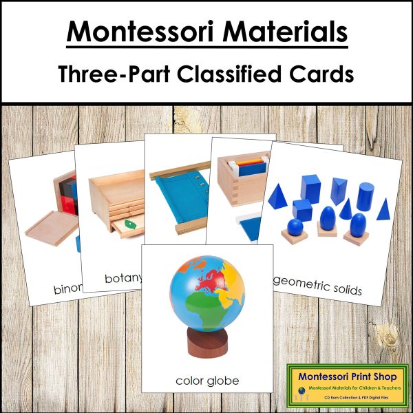 Types of Montessori Materials - Montessori 3-Part Cards - Vocabulary ...