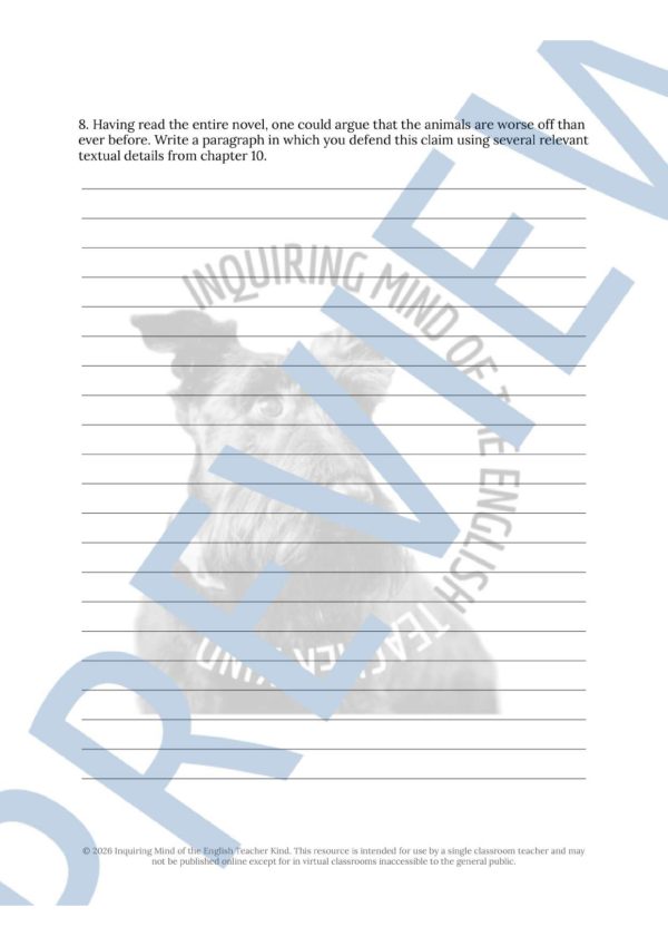 Animal Farm Chapter 10 Close Reading Analysis Worksheet - Made By Teachers