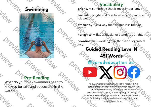 Guided Reading Level N - Swimming (with Lesson Plan) | Made By Teachers
