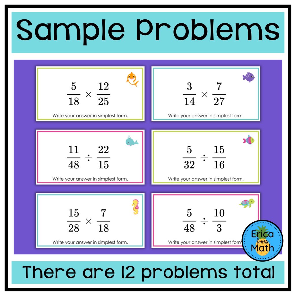 Multiplying & Dividing Fractions Self-Checking Digital Activity for 7th ...