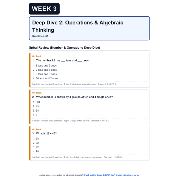 [Grade 1] NWEA MAP Math | 6-Week Test Prep Program | All 4 Levels (RIT ...