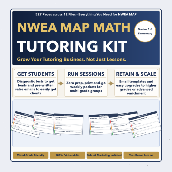 Grades 1-5 NWEA MAP Tutoring Business System | Prep + Client Kit - Made ...