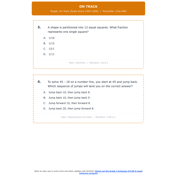 [Grade 3] Arkansas ATLAS Math Test Simulation | All 4 Levels (1000-1118 ...
