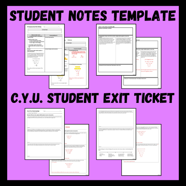 Writing Equations From Word Problems BTC Thin Slicing Lesson | Grade 8 ...