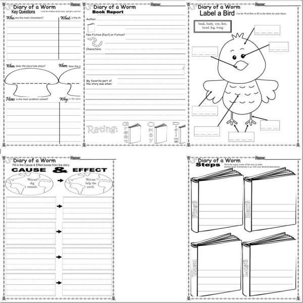 Diary of a Worm Read Aloud Book Companion Reading Comprehension ELA ...