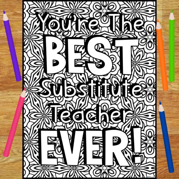 Substitute Teacher Appreciation Coloring Pages | 12 Pages | Thank You ...