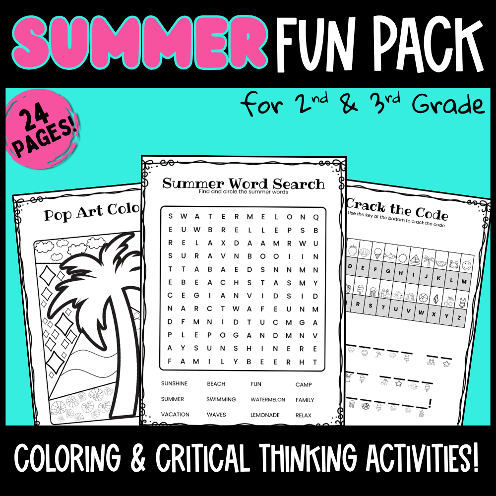 Summer Review Fun Pack for Kindergarten | Made By Teachers