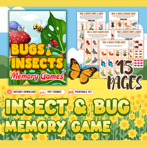 Bugs & Insects Memory Games | Scissor Skills Activity | Fine Motor ...