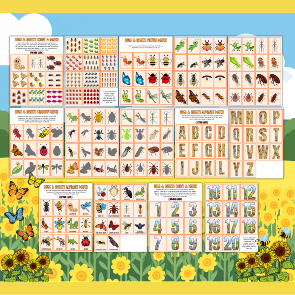 Bugs & Insects Memory Games | Scissor Skills Activity | Fine Motor ...