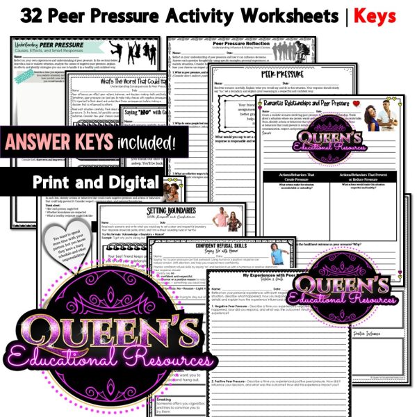 Peer Pressure Activity Worksheets | Social Pressures Activities - Made ...