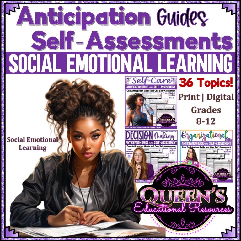SEL Anticipation Guides and Self-Assessments Bundle | Life Skills ...