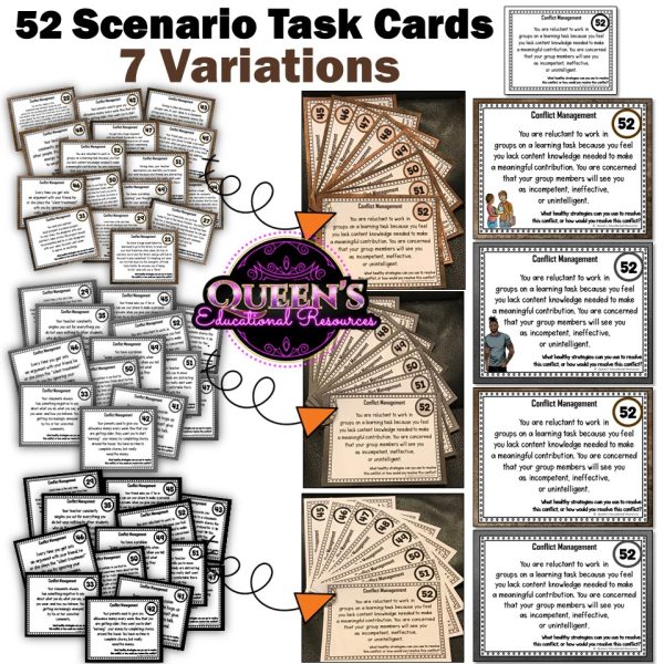 Conflict Resolution Situation Cards | Conflict Resolution Worksheets ...