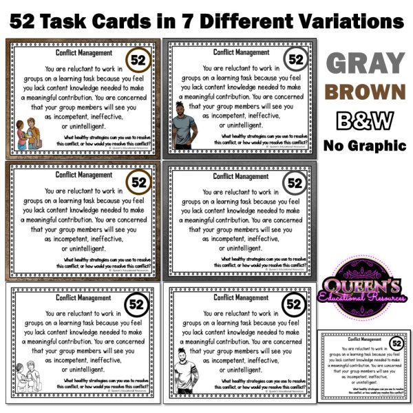 Conflict Resolution Situation Cards | Conflict Resolution Worksheets ...