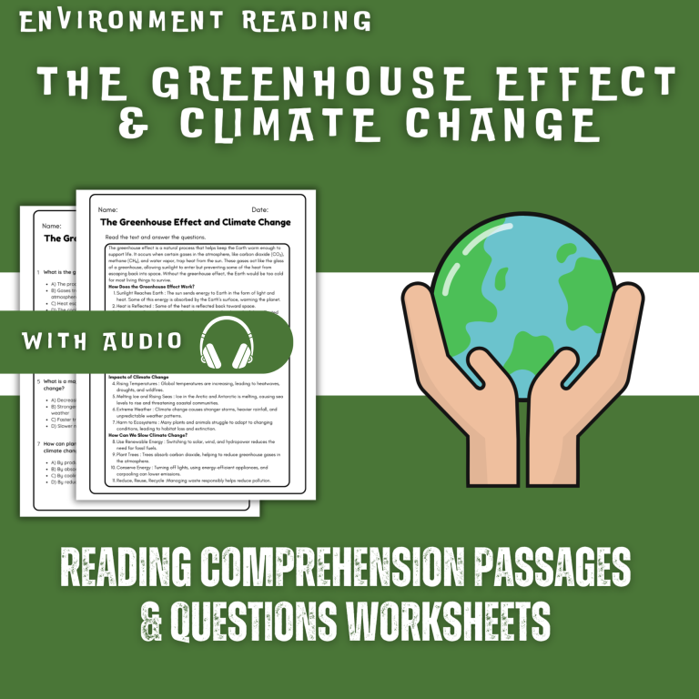 The Greenhouse Effect and Climate Change Reading Comprehension ...