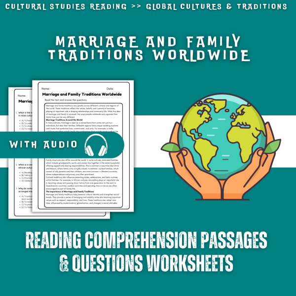Marriage and Family Traditions Worldwide Reading Comprehension ...