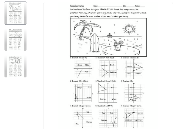 Geometric Transformations (Translations, Reflections, Rotations ...
