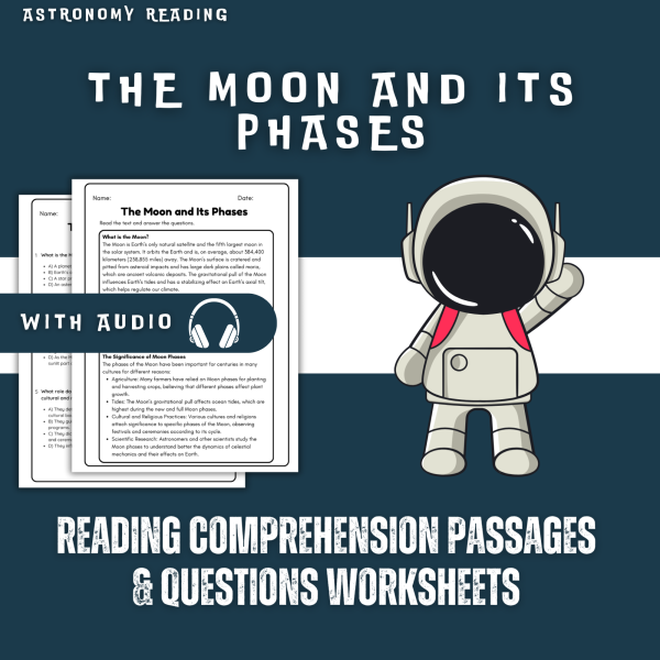 The Moon and Its Phases Reading Comprehension Worksheet with Questions ...