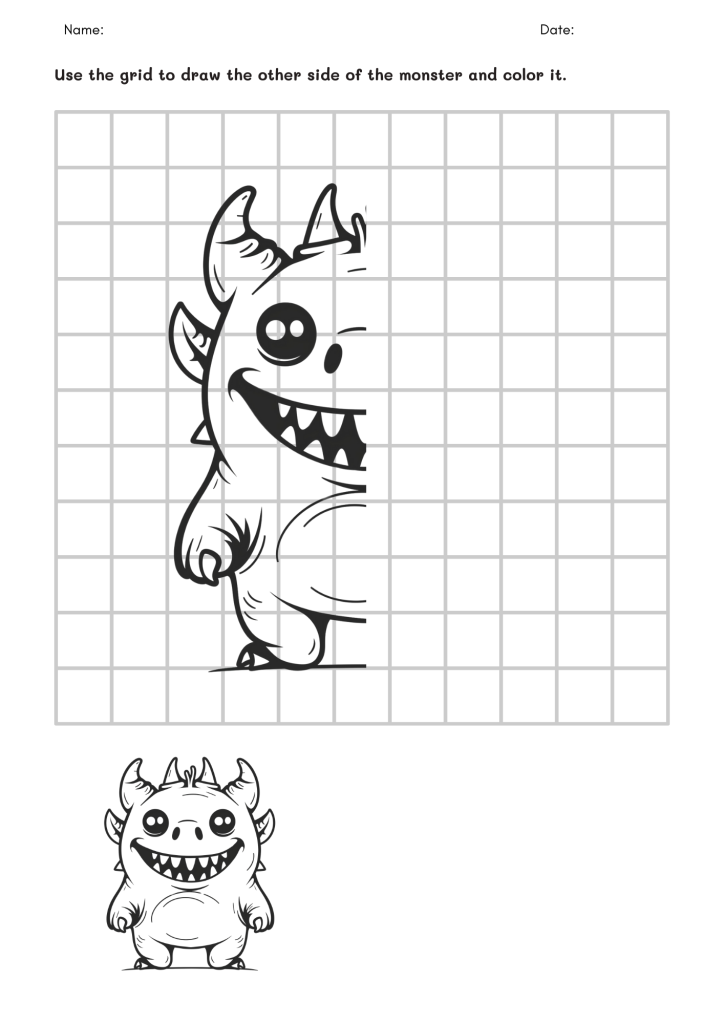 Monster Symmetry Drawing Worksheet | Made By Teachers