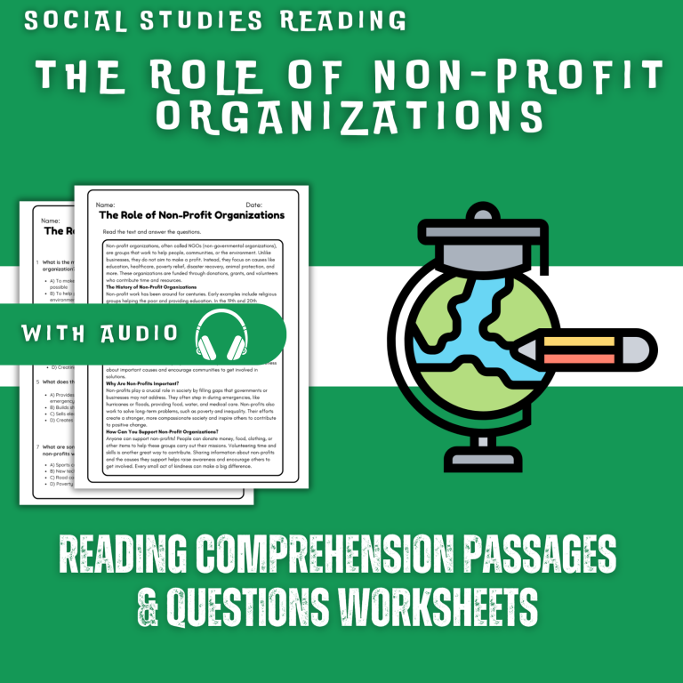 The Role of Non-Profit Organizations Reading Comprehension Worksheet ...