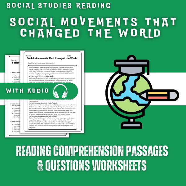 Social Movements That Changed the World Reading Comprehension Worksheet ...