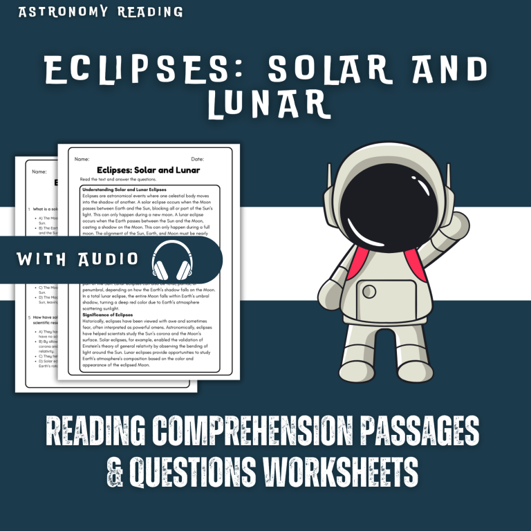 Eclipses_ Solar and Lunar Reading Comprehension Worksheet with ...