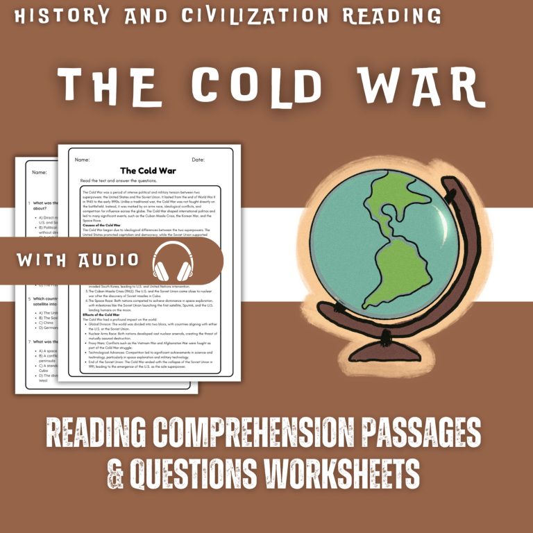 The Cold War Reading Comprehension Worksheet with Questions and Answers ...