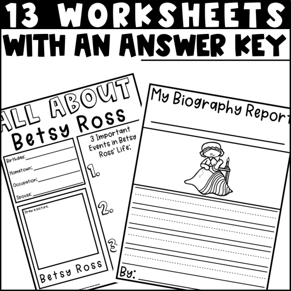 Betsy Ross Biography Activites, Worksheets, Posters, Flip Book - U.S ...