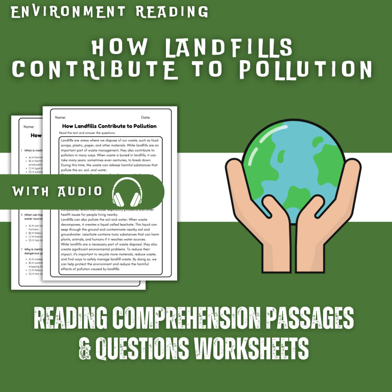 How Landfills Contribute to Pollution Reading Comprehension Worksheet ...